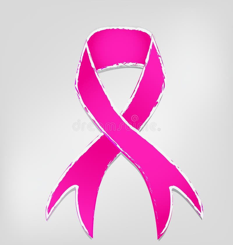 Vettore Dell'icona Isolato Nastro Di Rosa Di Consapevolezza Del Cancro ...