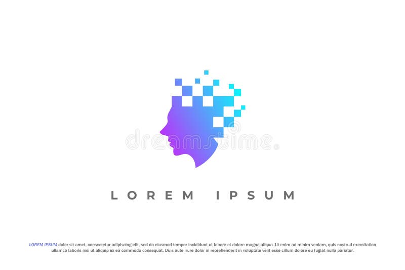 Logo Digital Head Silhouette Tech Stock Illustration - Illustration of brain, concept: 292569092