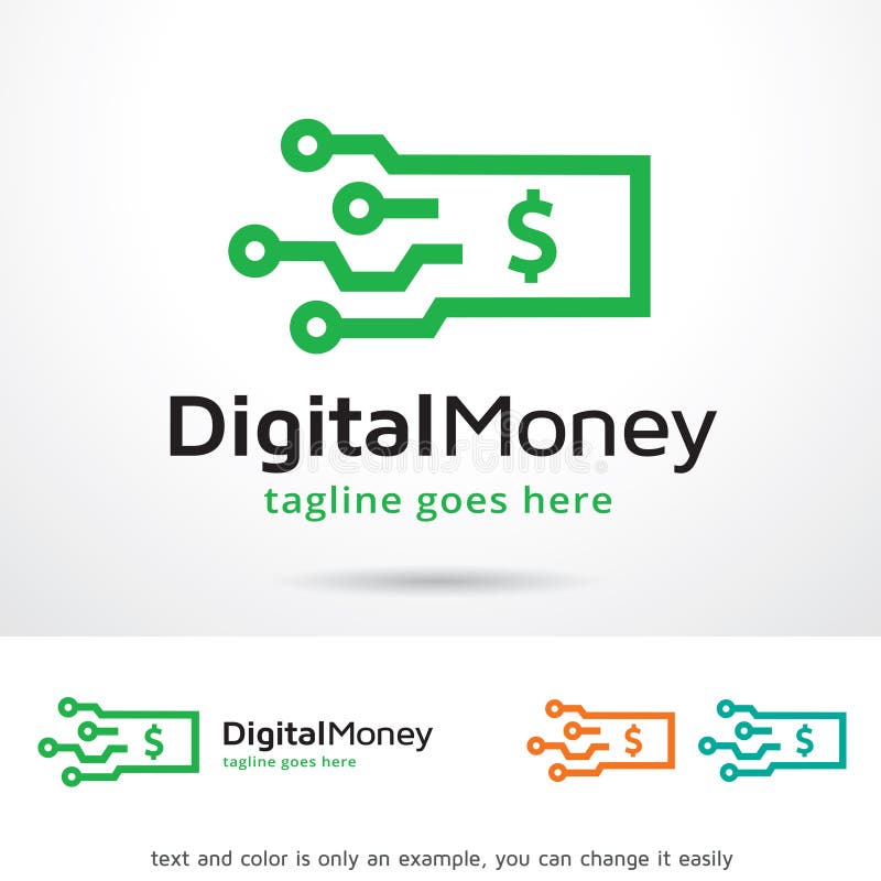 Logo Digital Money Template Design Vector Stock Illustration ...