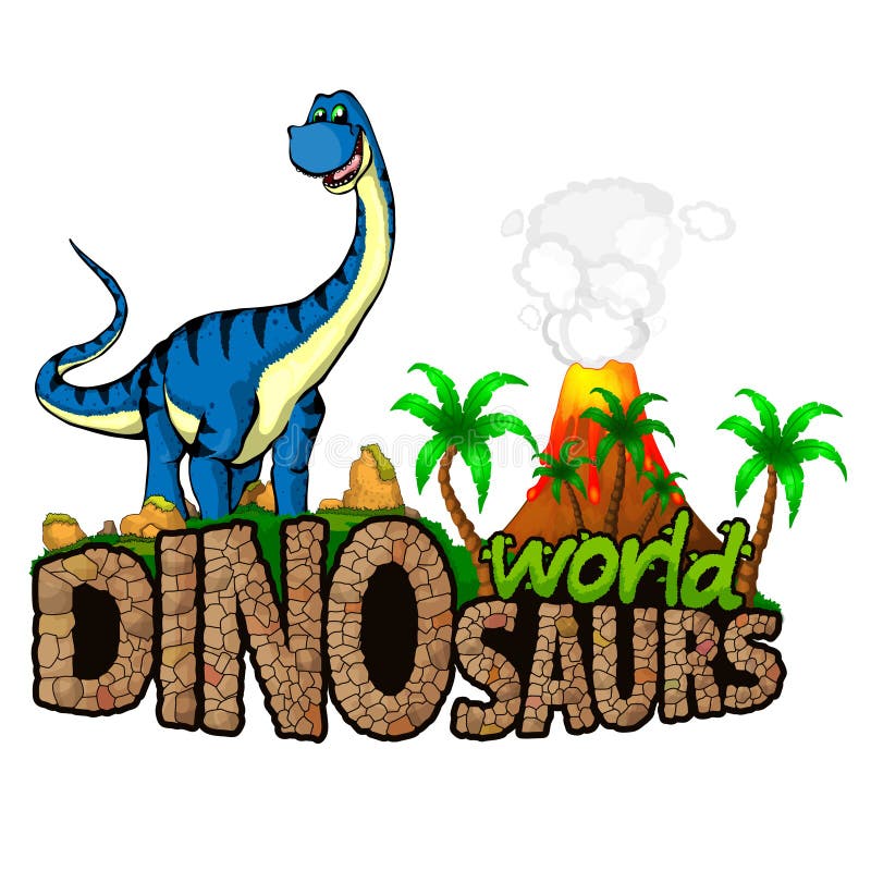 Logo Dinosaurs World. stock vector. Illustration of drawn - 119216023
