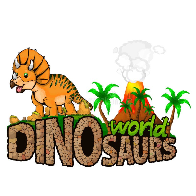 Logo Dinosaurs World. stock vector. Illustration of jurassic - 112566345