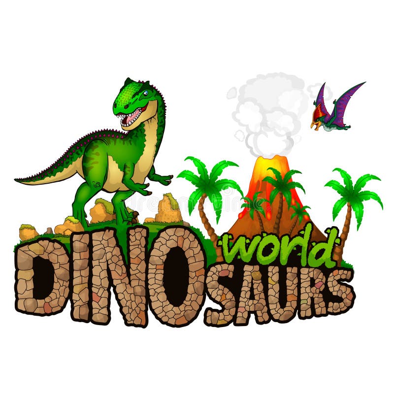 Logo Dinosaurs World. Vector Illustration Stock Vector - Illustration ...