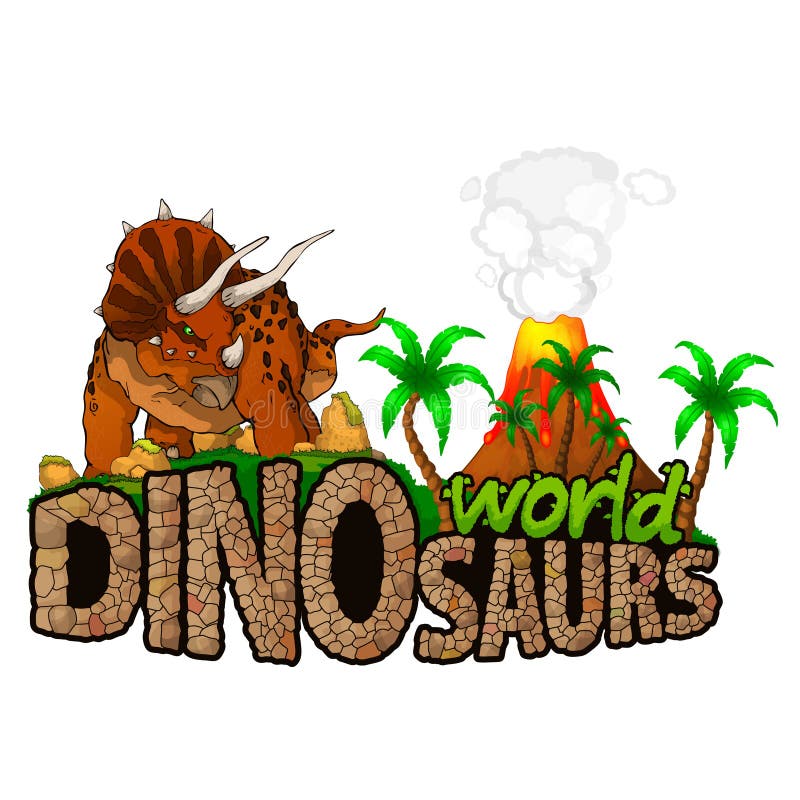Logo Dinosaurs World. stock vector. Illustration of fantasy - 112486614