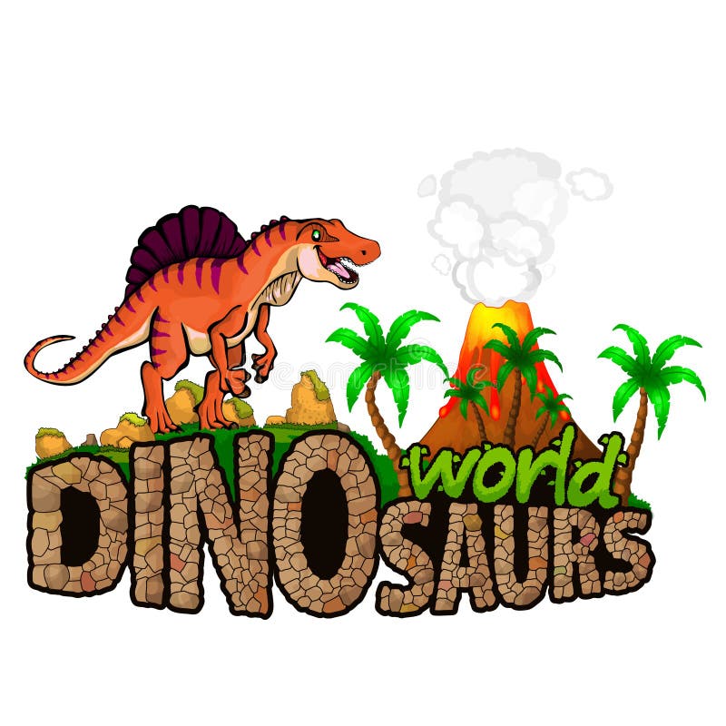 Logo Dinosaurs World. stock vector. Illustration of animal - 112566271