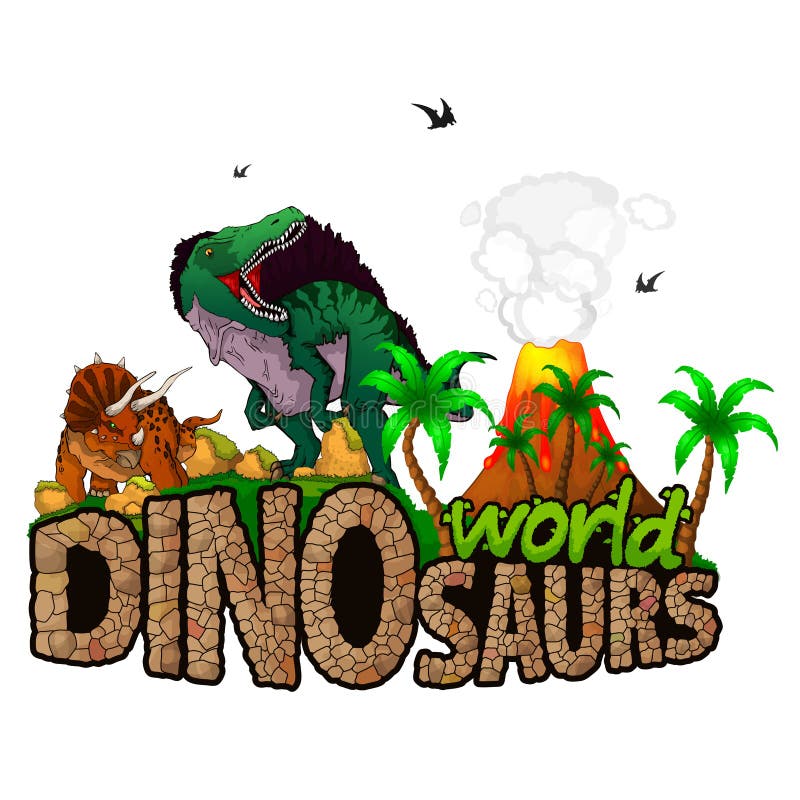 Logo Dinosaurs World. stock vector. Illustration of ancient - 112566326