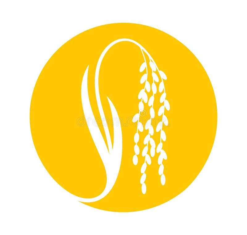 Logo Do Arroz. Arroz Isolado Em Fundo Branco Ilustração do Vetor ...