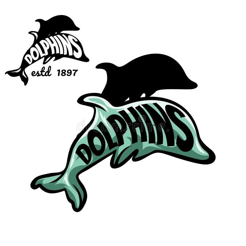 Logo Dolphins Beach stock vector. Illustration of fish - 271966061