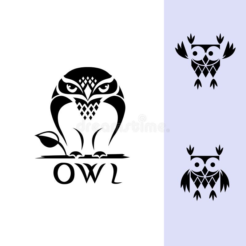 Logo drôle de hibou illustration stock. Illustration of nature - 93696122