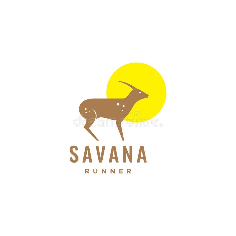 Logo Du Cerf De Coureur De Savane Illustration de Vecteur ...