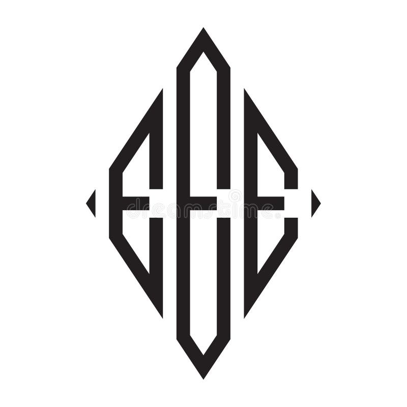 Logo E Condensed Rhombus Monogram 3 Letters Alphabet Font Logo Logotype ...