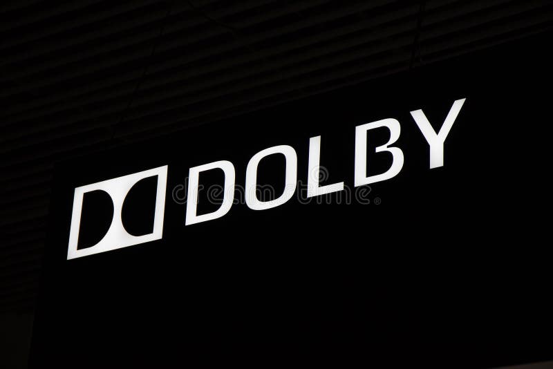 Logo e lettere di Dolby fotografia editoriale. Immagine di audio ...