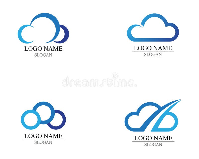Logo E Simboli Della Nuvola Illustrazione Vettoriale - Illustrazione di ...