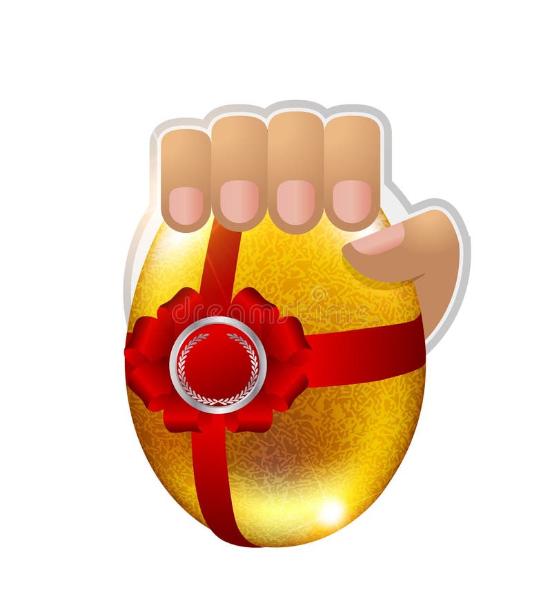 Logo Easter Egg in the Hand. Stock Illustration - Illustration of ...