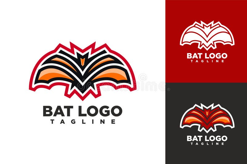 Bat Logo Modern Design Mascot with Outline Stock Vector - Illustration ...