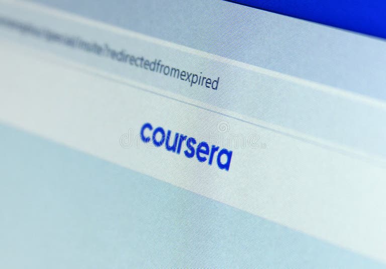 Coursera website editorial image. Image of edtech, industry - 296527320