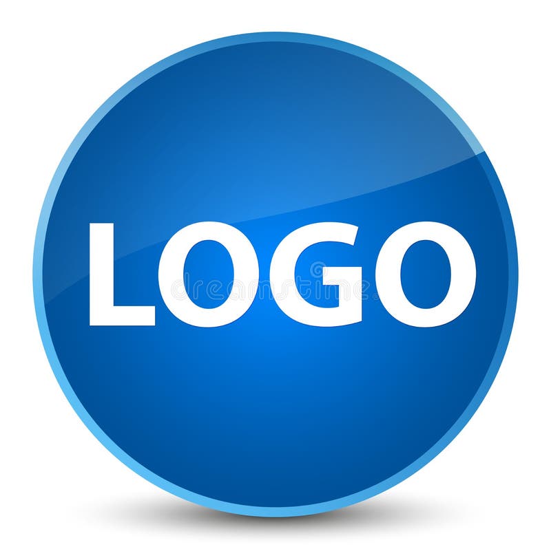 Logo Elegant Blue Round Button Stock Illustration - Illustration of ...