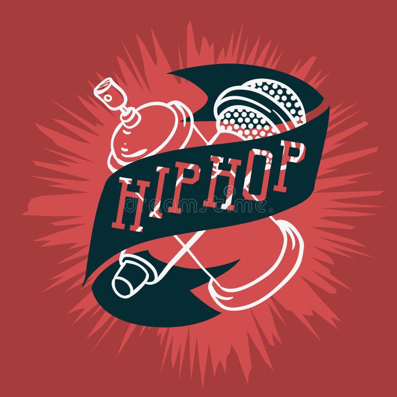 Logo Emblem Sign Label Design Hip-hop Con Un Microfono Illustrazione ...