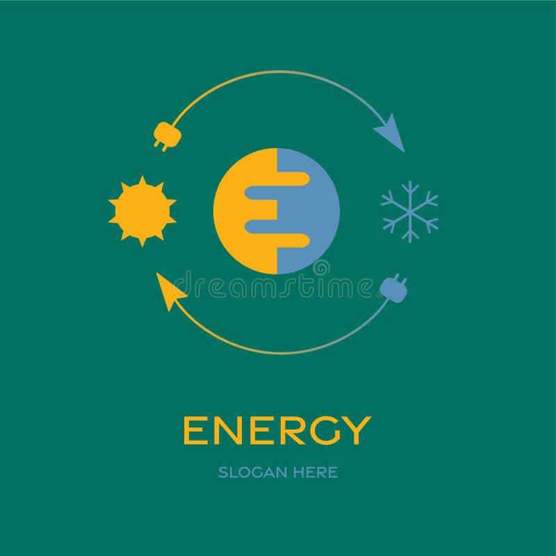 Logo of Energy Circulation Process, Service. Using and Save Energy ...