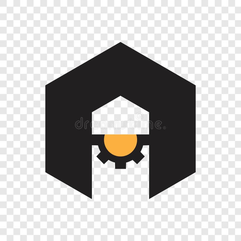 A logo engineering polygon stock vector. Illustration of badge - 371136129