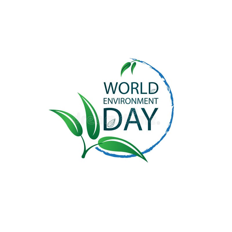 Logo Environment with Leaves and Blue Circle Stock Illustration ...