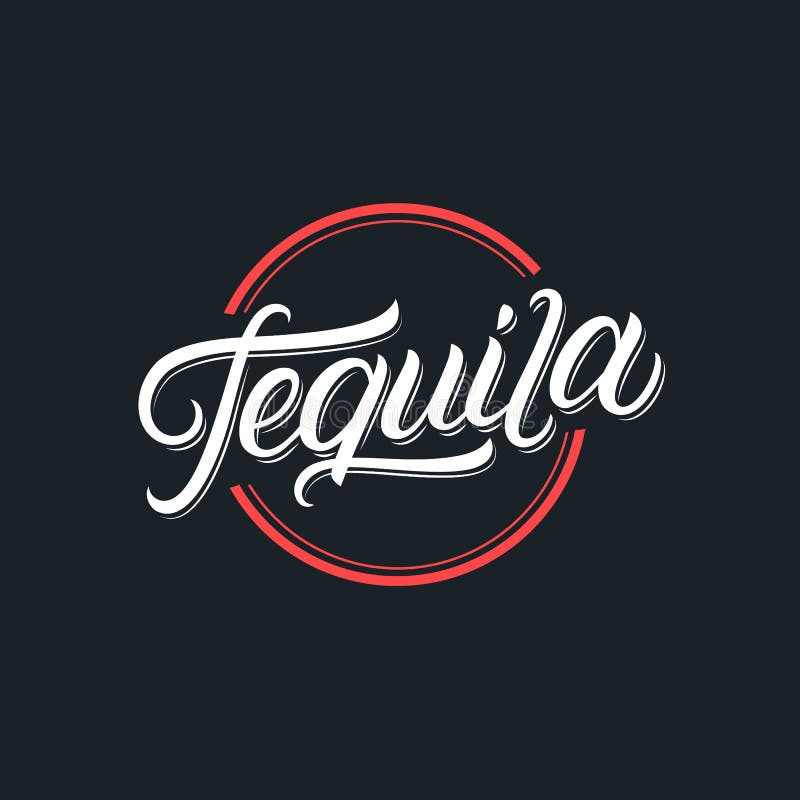Emblema Del Tequila Logotipo Azul Del Tequila Del Agavo Letras Del ...