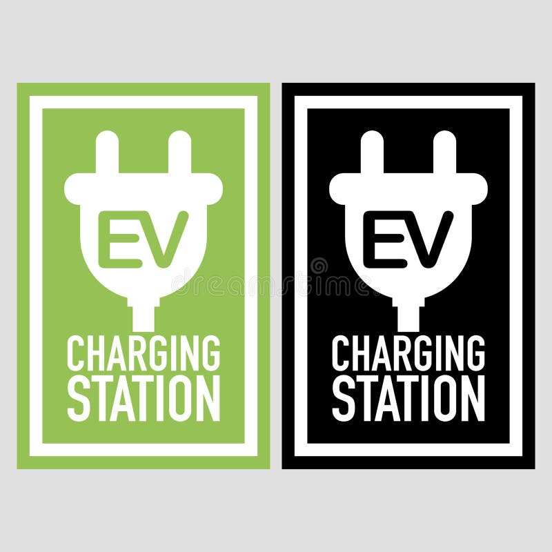 Signs, Logos, Electric Car Charging Stations Stock Vector ...