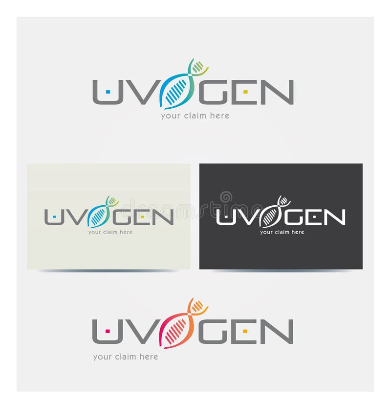 DNA Icon, Genetics Logo for Medical Healthcare Business, Card Mock Up ...