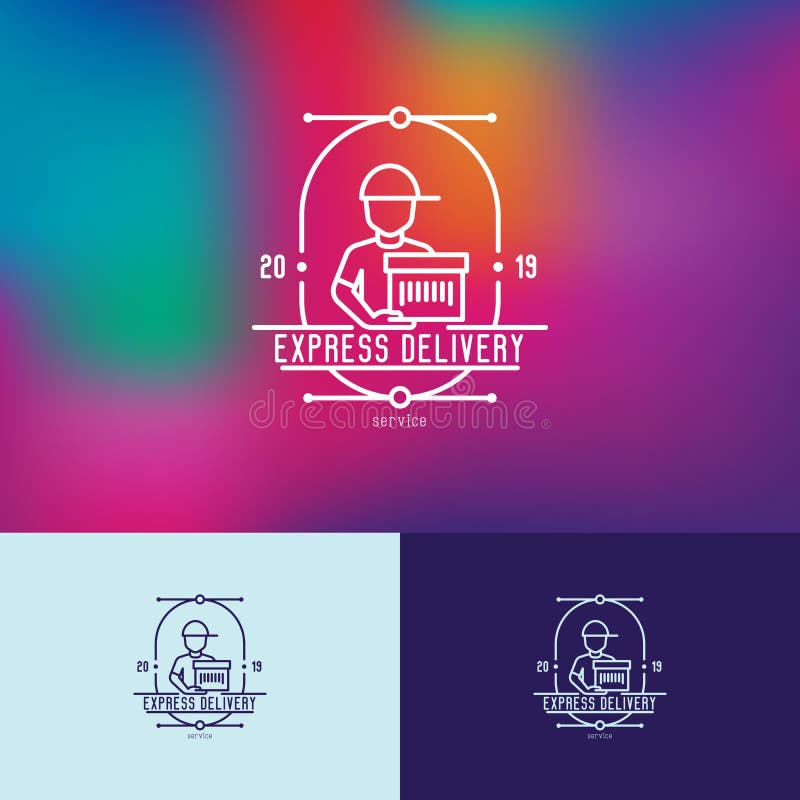 Logo for Express Delivery Service: Courier with Package. Modern Vector ...