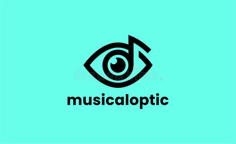 Logo Eye and Music Note. Linear Bold Line Stock Illustration ...