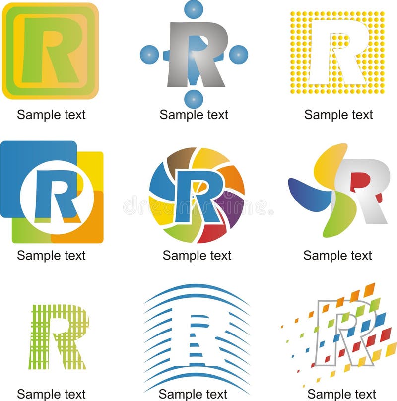 Logo för bokstav R vektor illustrationer. Illustration av mode - 34009651