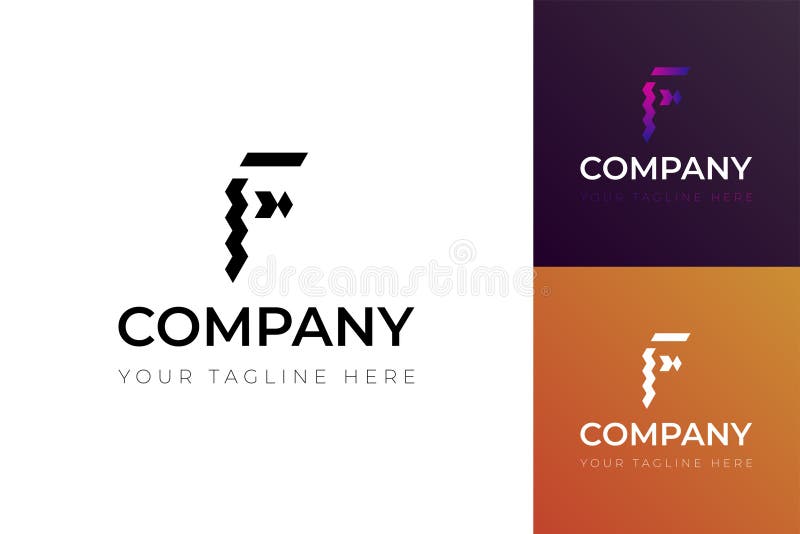 F Letter Logo for Business in Different Concept, Company Startup or ...