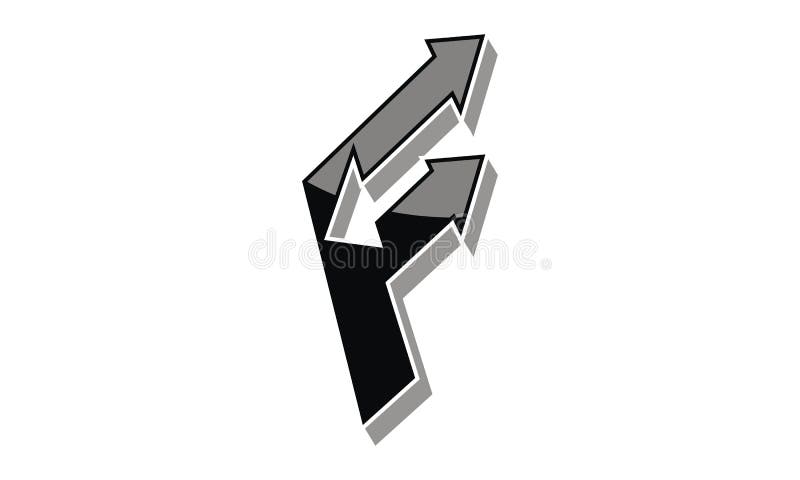 Logo F with Arrow stock vector. Illustration of isolated - 105916516