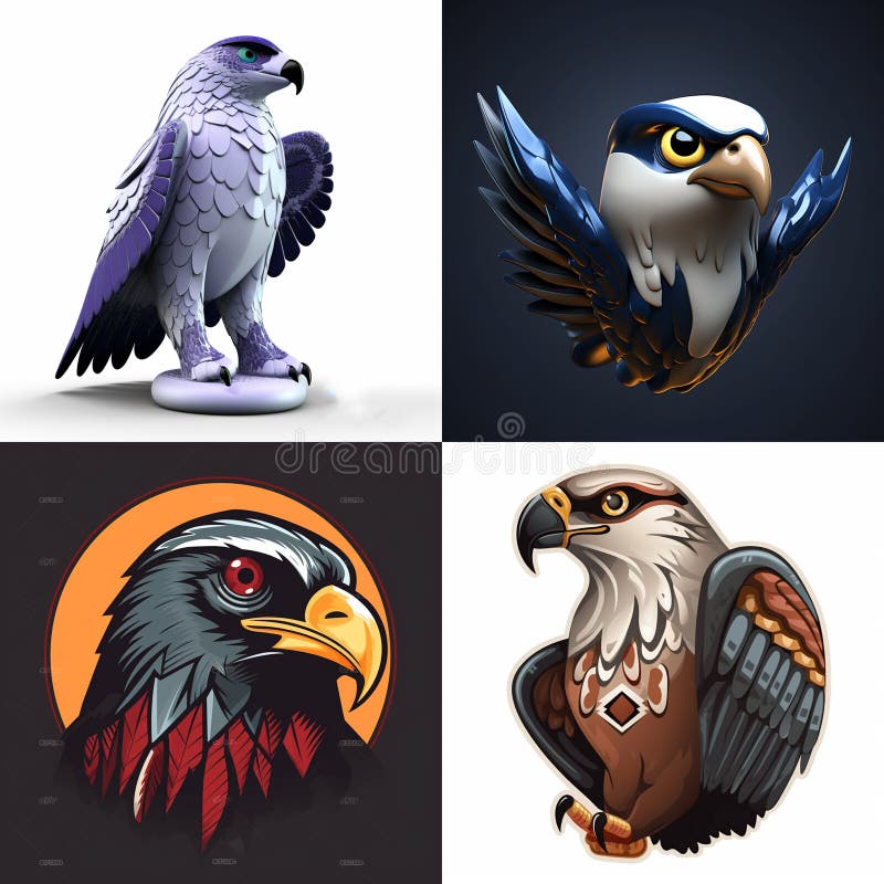 Logo falcon in mascot 3d 9 stock illustration. Illustration of template ...