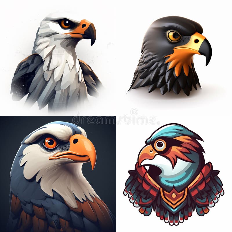 Logo falcon in mascot 3d 9 stock illustration. Illustration of bird ...