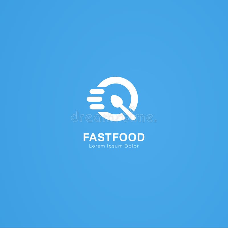 Logo Fast Food Spoon Bold Line Stock Illustration - Illustration of ...