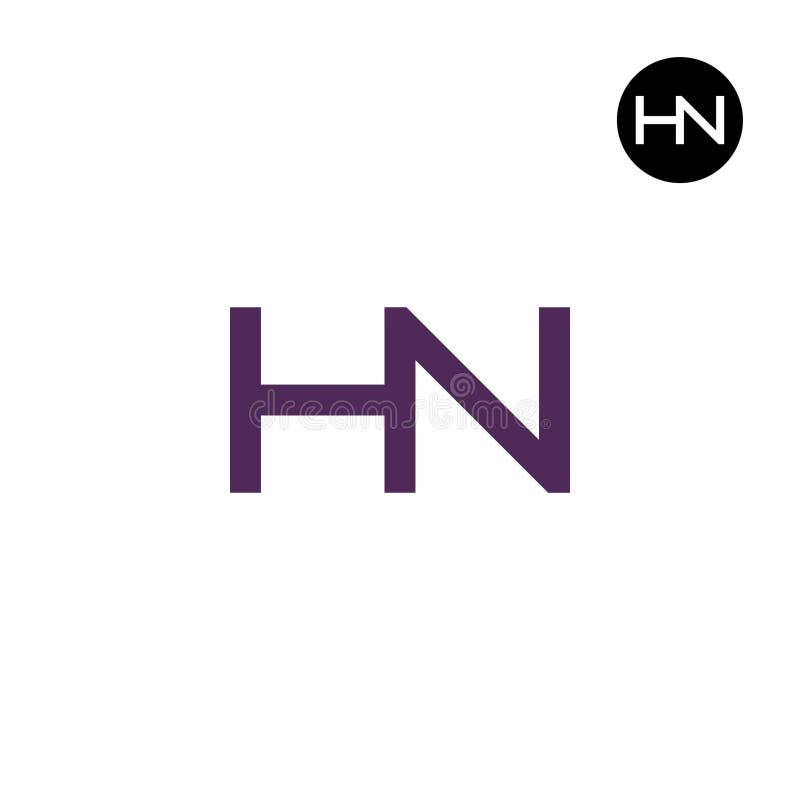 Letter HN Monogram Logo Design Stock Vector - Illustration of name ...