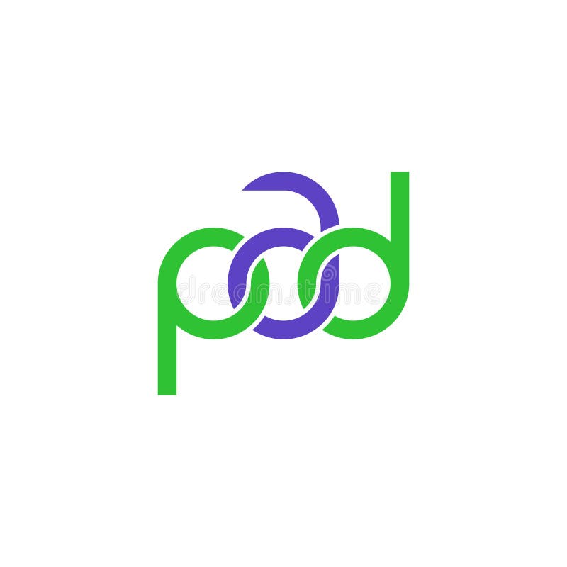 Linked Letters PAD Monogram Logo Design Stock Vector - Illustration of ...