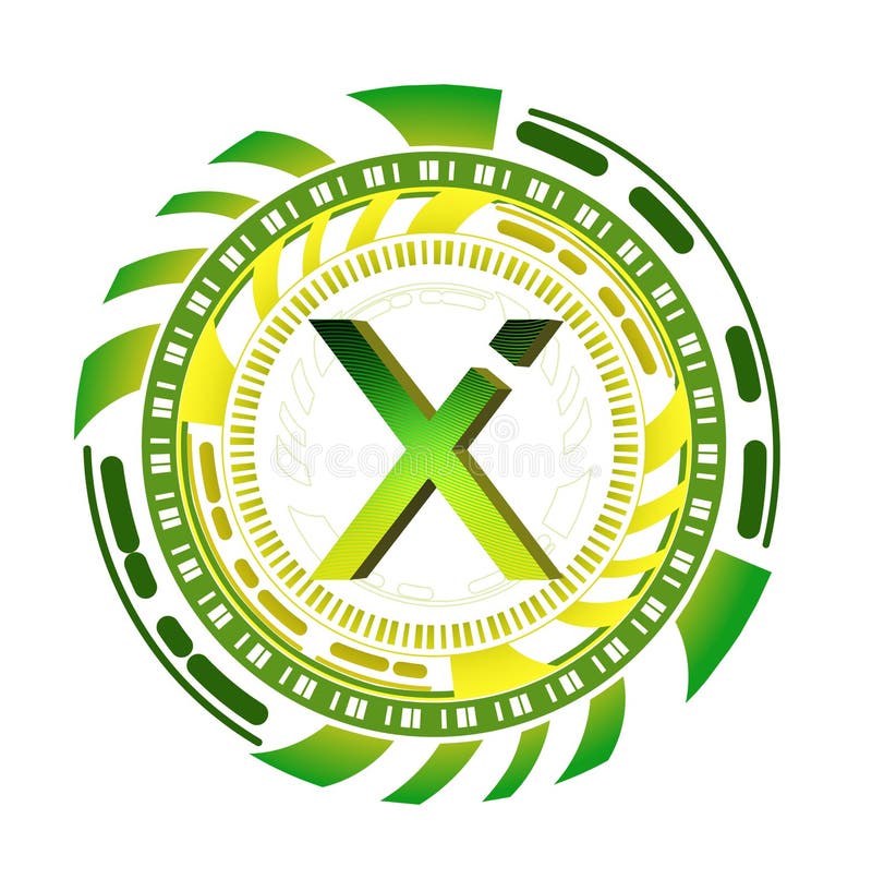 Letter X in Power Tech Geometric Circular Frame Logo Stock Illustration ...