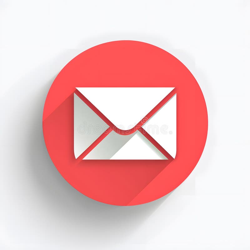 A Logo Featuring a White Envelope Inside a Red Circle Stock ...