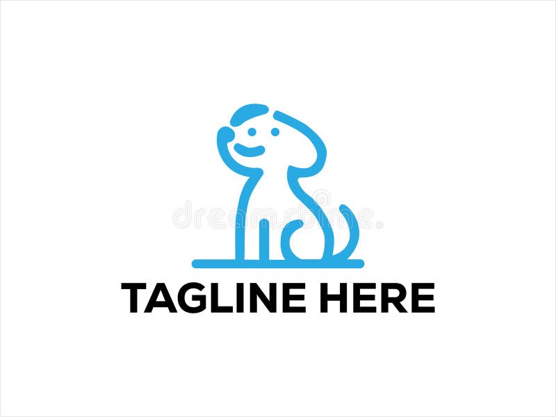 Simple Dog Logo Pet Logo Vector Stock Vector - Illustration of outline ...