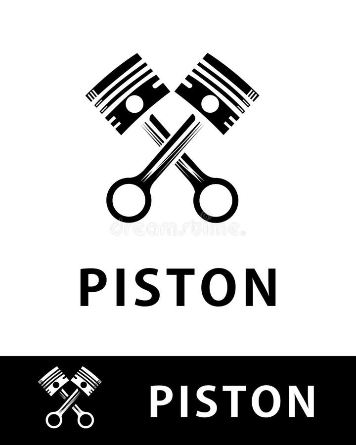 This Logo Features Two Crossed Pistons Stock Illustration ...