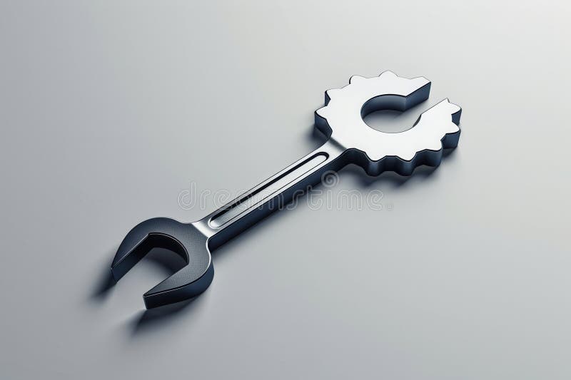 This Logo Features a Wrench Integrated with a Gear, Symbolizing Tools ...