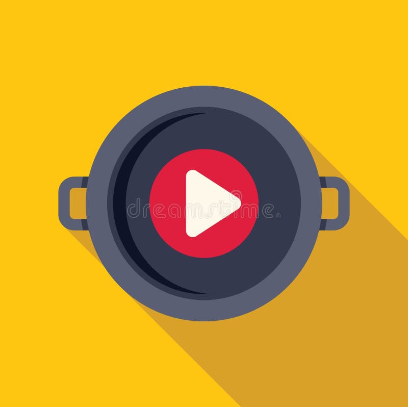 Cooking Video Channel Logo with Frying Pan and Play Button Stock Vector - Illustration of frying ...