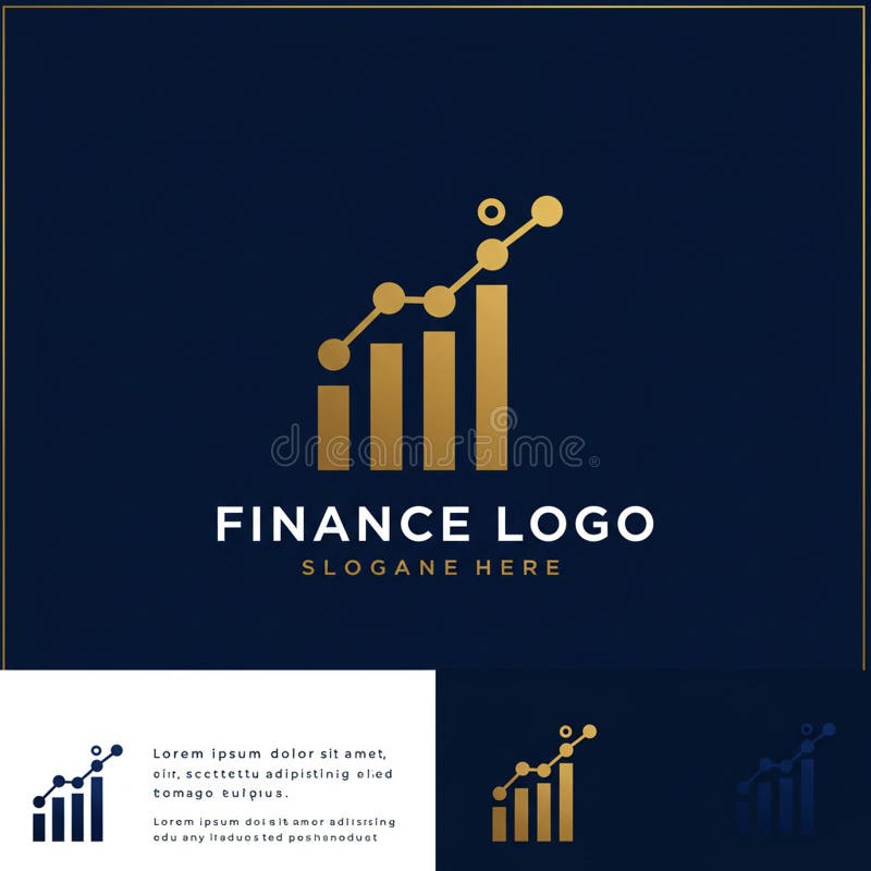 A Logo Featuring Gold Bar Graph Elements with an Ascending Line and ...