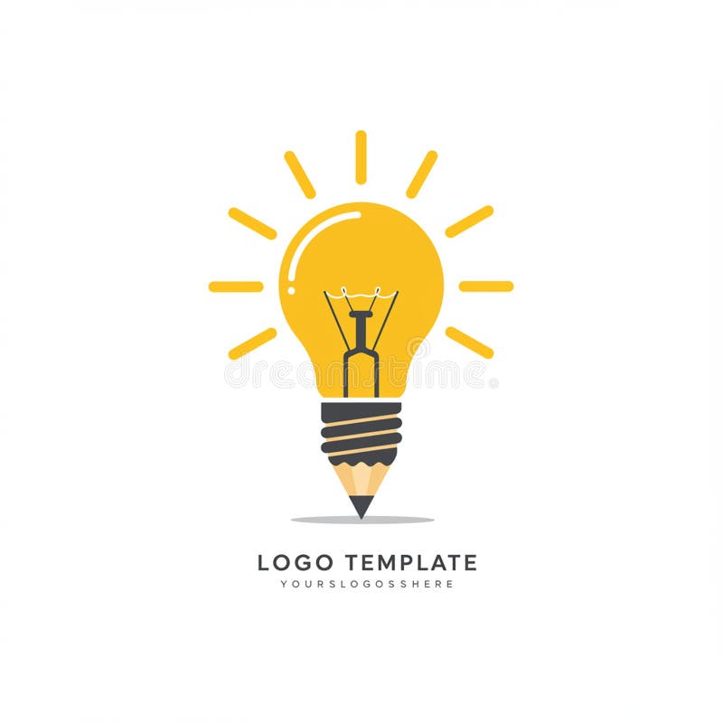 A Logo Featuring a Lightbulb with a Yellow Glow and Radiating Lines ...