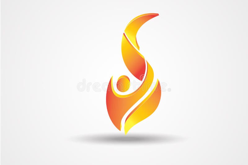 Logo Fire Flame People Figure Fireman Symbol Icon Logotype Vector Image ...