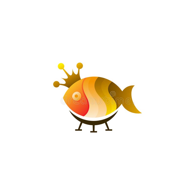 Logo of a Fish King with a Crown on His Head, Restaurant Logos Stock ...