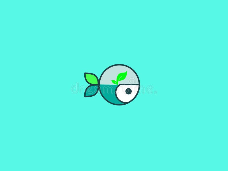 Logo Fish and Plant for Your Brand or Company Stock Illustration ...