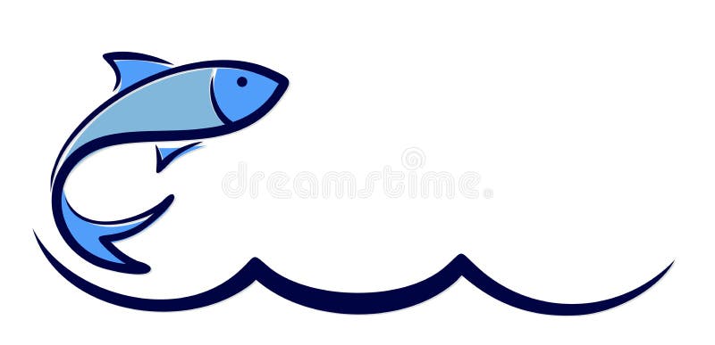 Logo fish with wave. stock vector. Illustration of fish - 83430053