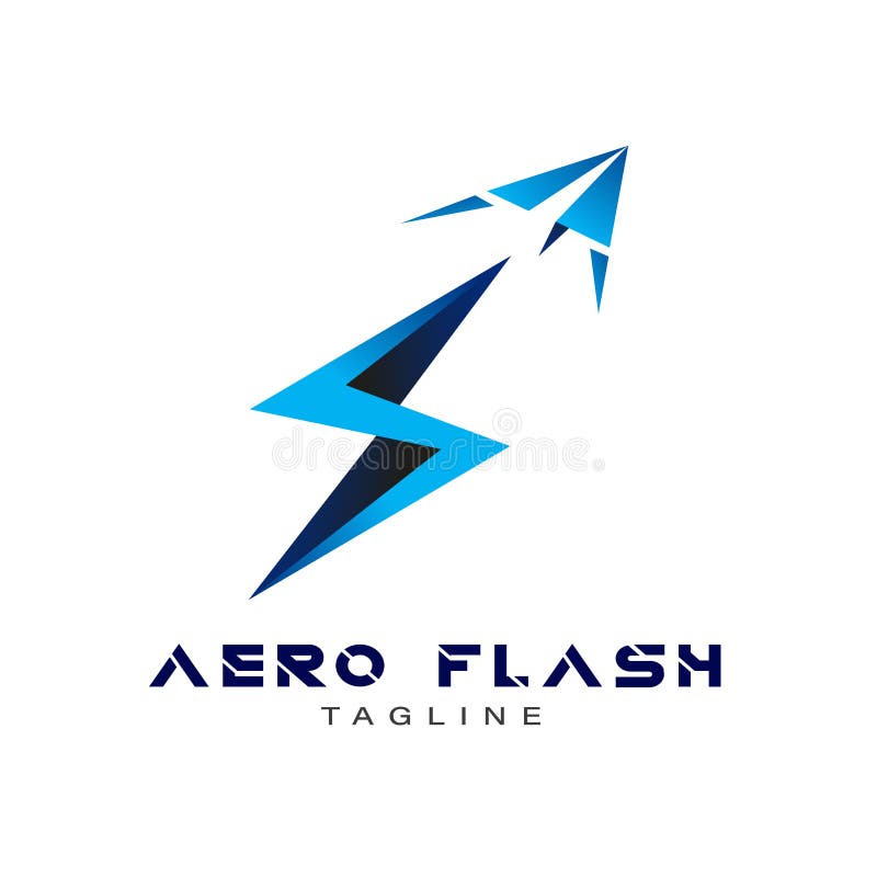 Flash with Paper Plane Logo Concept Stock Vector - Illustration of ...